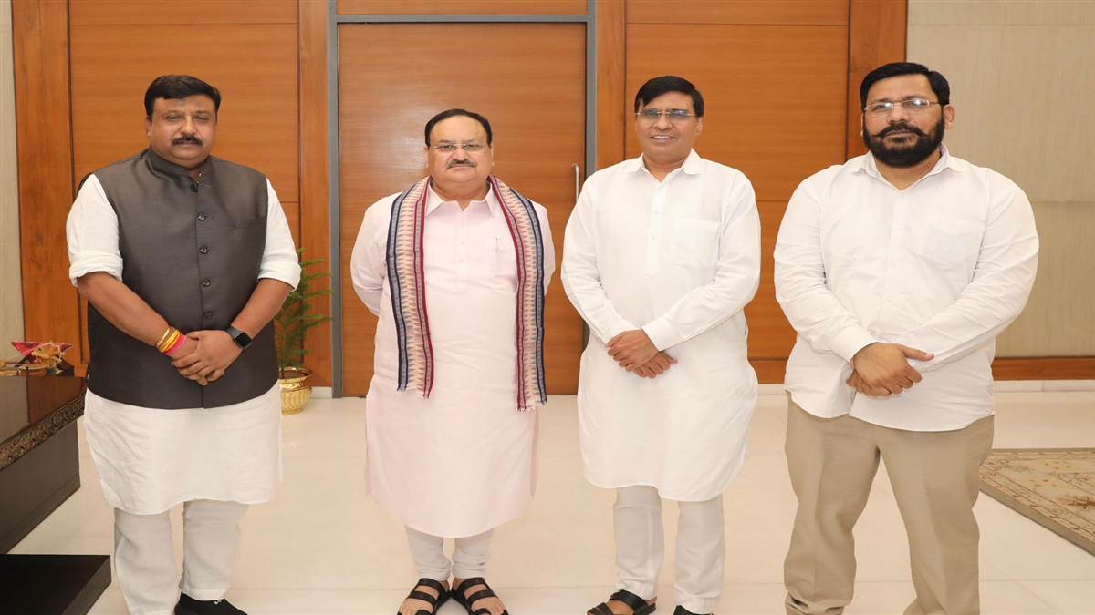 ਰਾਜੇਸ਼ ਬਾਘਾ,ਜੀਵਨ ਗੁਪਤਾ ਤੇ ਸ਼ੁਭਾਸ਼ ਸ਼ਰਮਾ ਨੇ ਜੇ ਪੀ ਨੱਡਾ ਜੀ ਨਾਲ ਕੀਤੀ ...